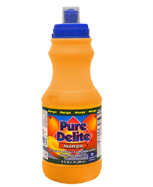 PURE DELITE Mango Juice Drink, Refreshing Tropical Flavor, 16 oz Bottl ...