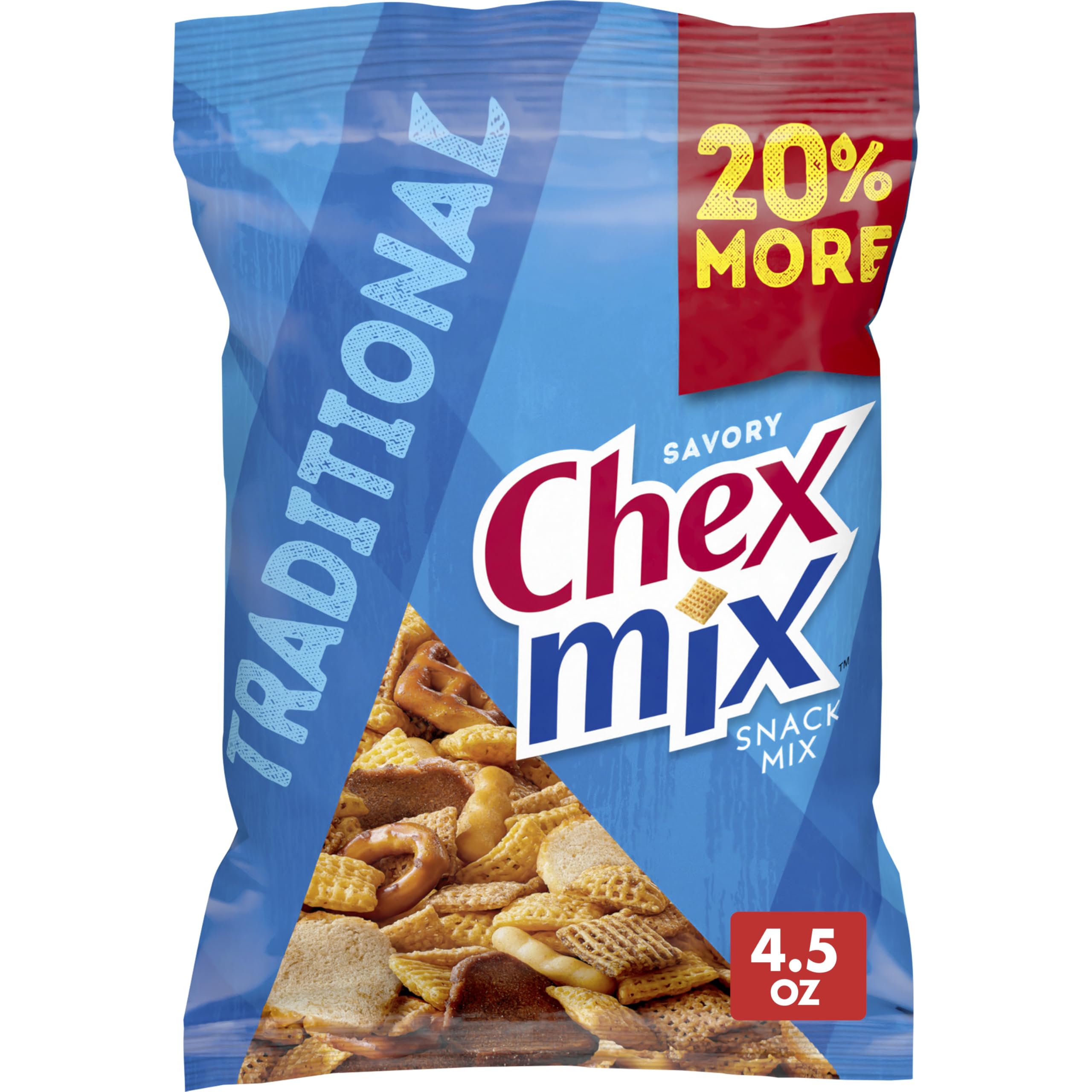 Chex Mix Savory Traditional Snack Mix, Classic Crunchy Party Snack, 4 ...