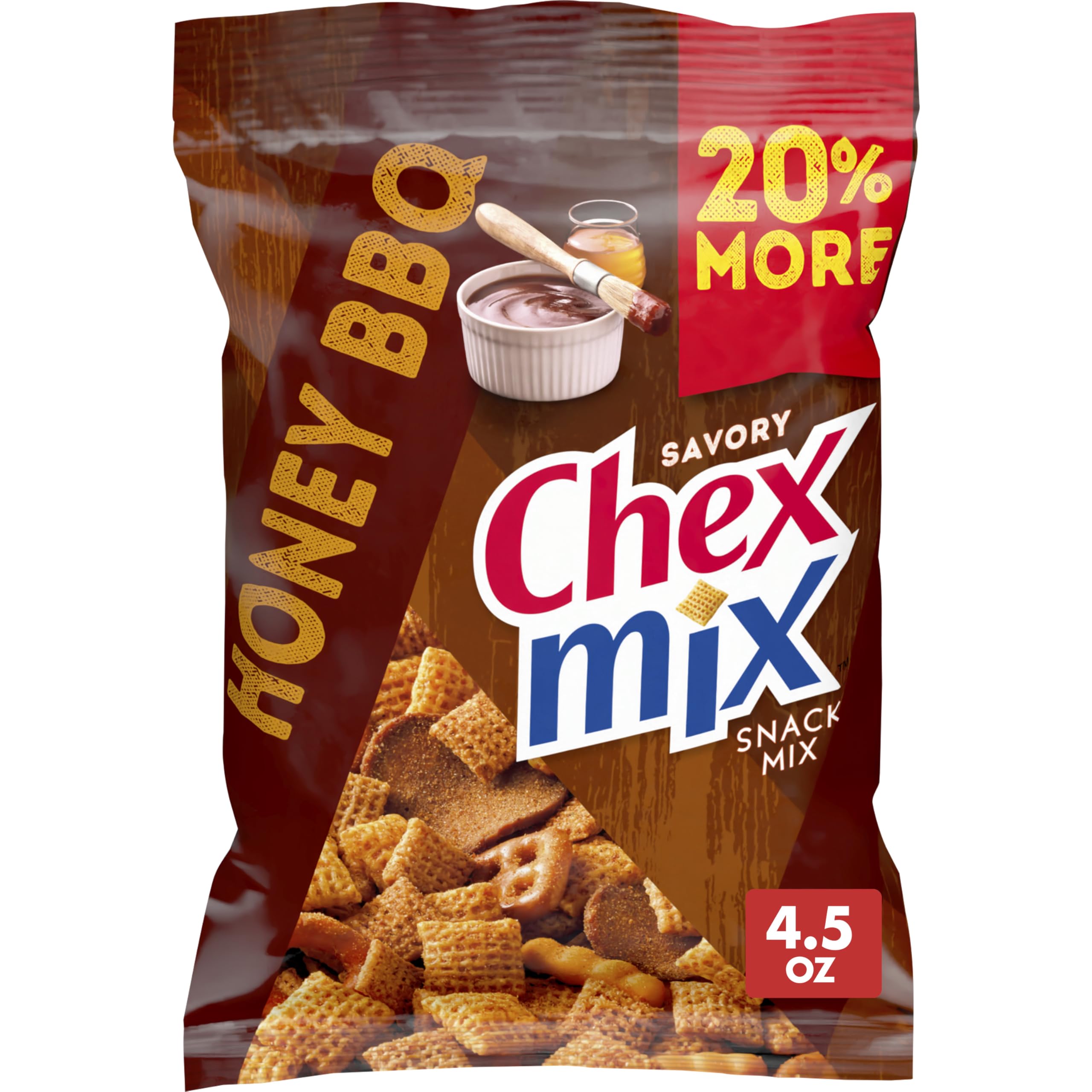Chex Mix Savory Honey BBQ Snack Mix, Sweet & Smoky Crunch, 4.5 OZ (Pac ...