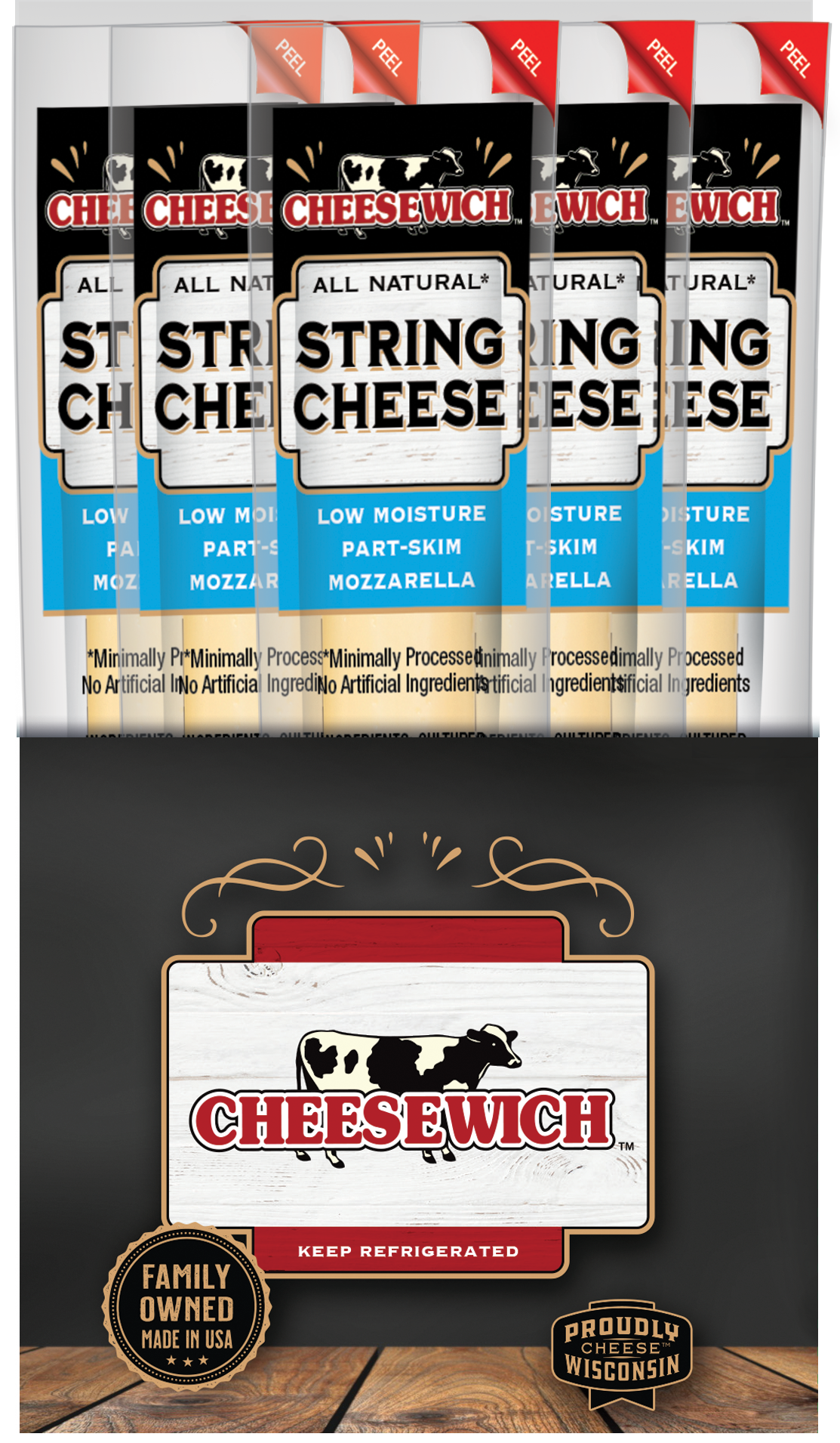 Cheesewich Mozzarella String Cheese 1 oz (Pack of 24) – Shop the King