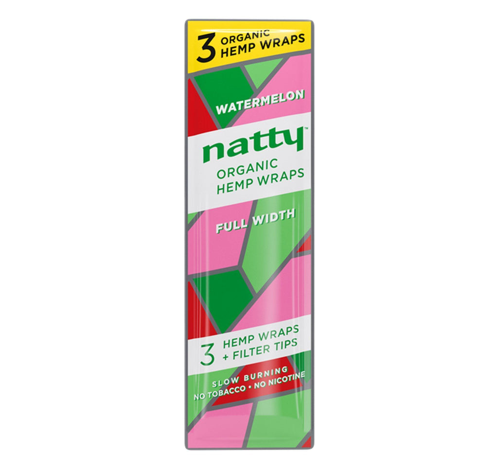 Natty Full Width Hemp Wraps 15 Packs Per Box 4 Wraps Per Pack (Waterme ...